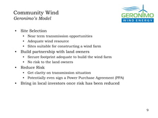 Geronimo Wind Development Model | PPT