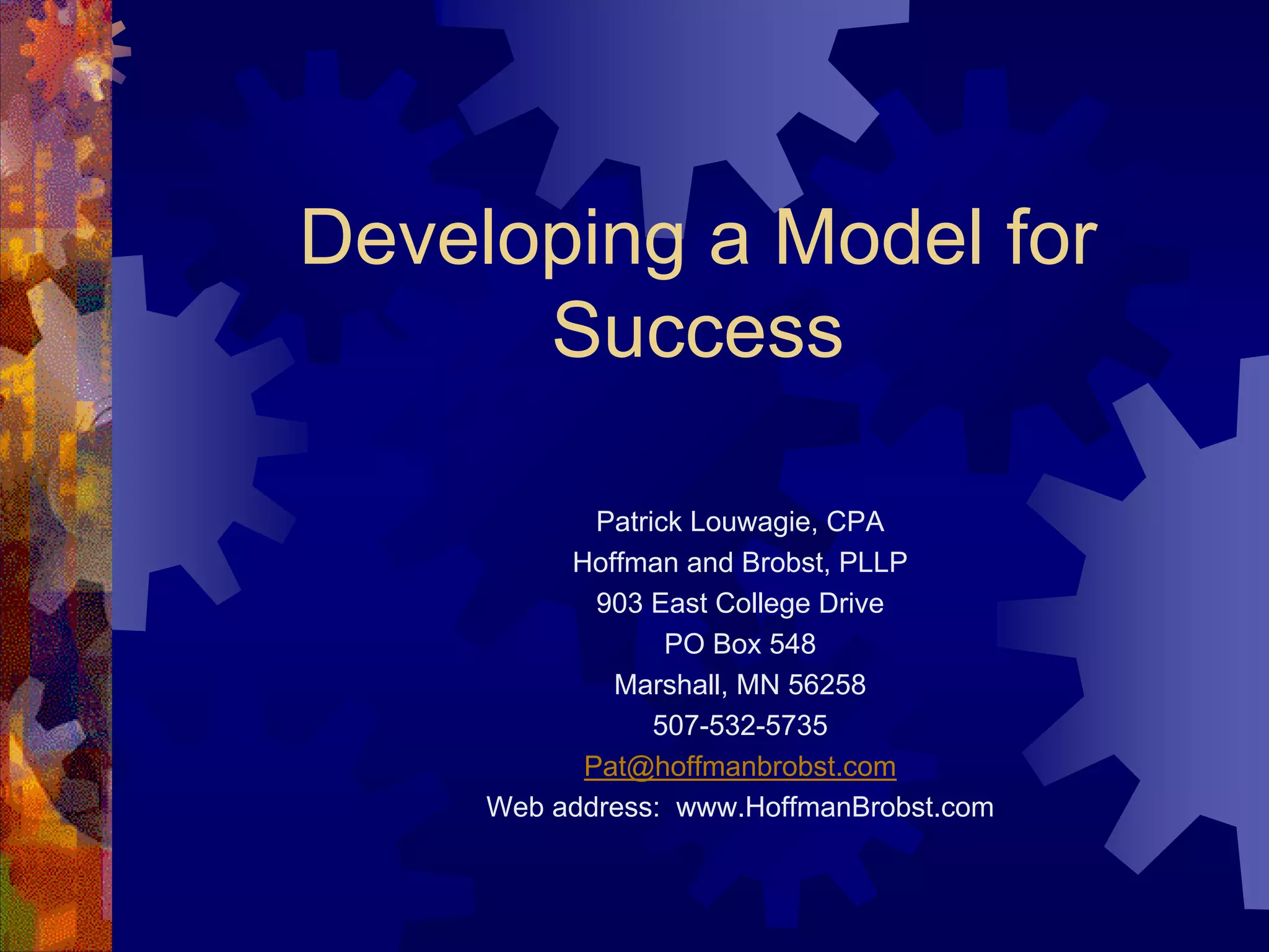 Developing a Model for Success | PPT