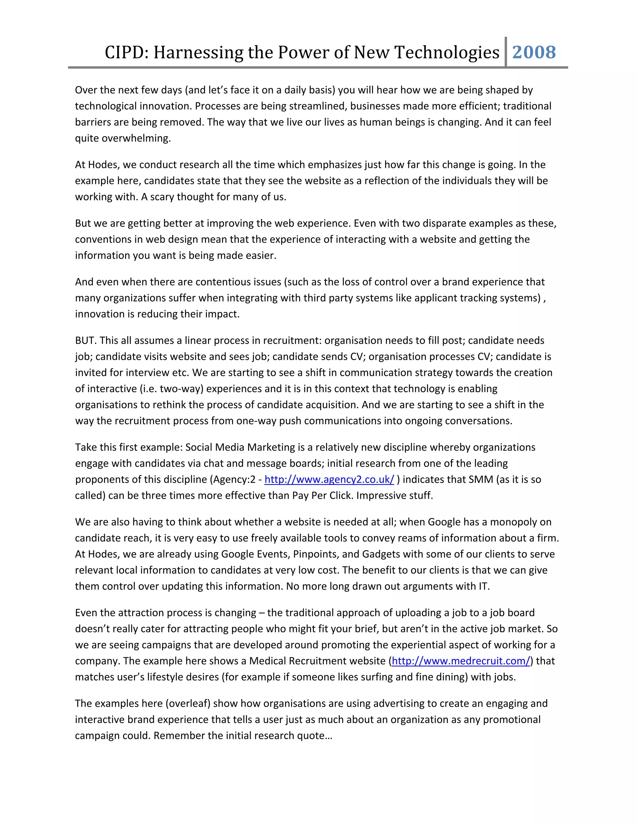 Cipd 2008 Speaker Notes | PDF