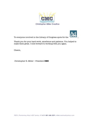 Cmc Letter | DOC