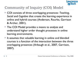 COI Presentation: Teaching Presence | PPT
