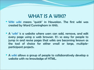 Collaborative Learning The Wiki Way | PPT