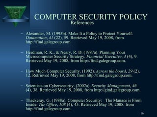 Computer Security Policy D | PPT