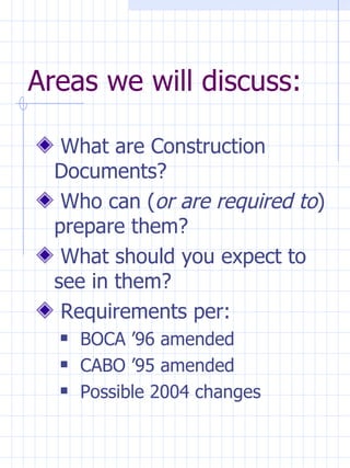 Construction Documents Required by the Connecticut Building Code | PPT