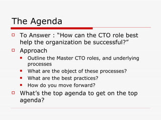 The CTO's Agenda | PPT