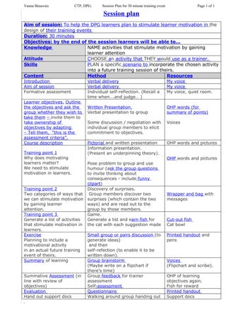 Ctp Session Plan.Training Event | PDF