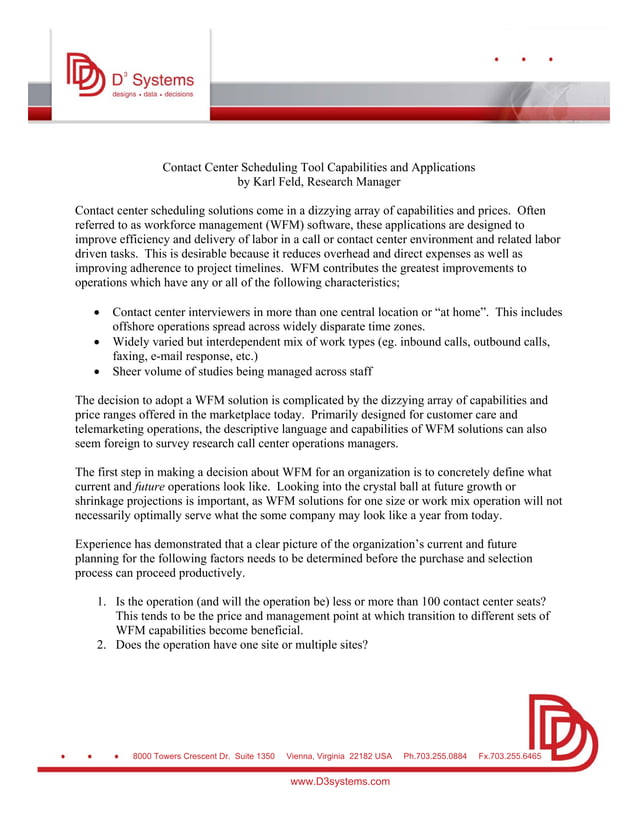 Call Center Workforce Management | PDF