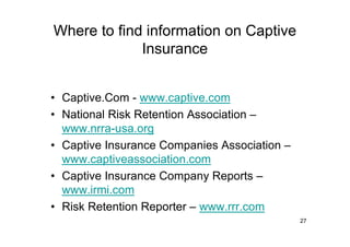 Captive Insurance Basics | PDF