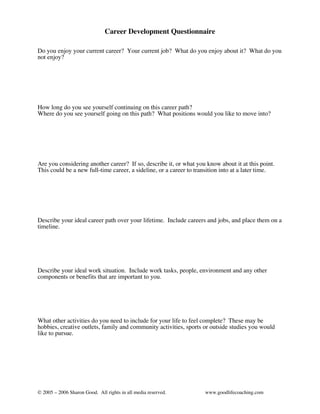 Career Development Questionnaire | PDF
