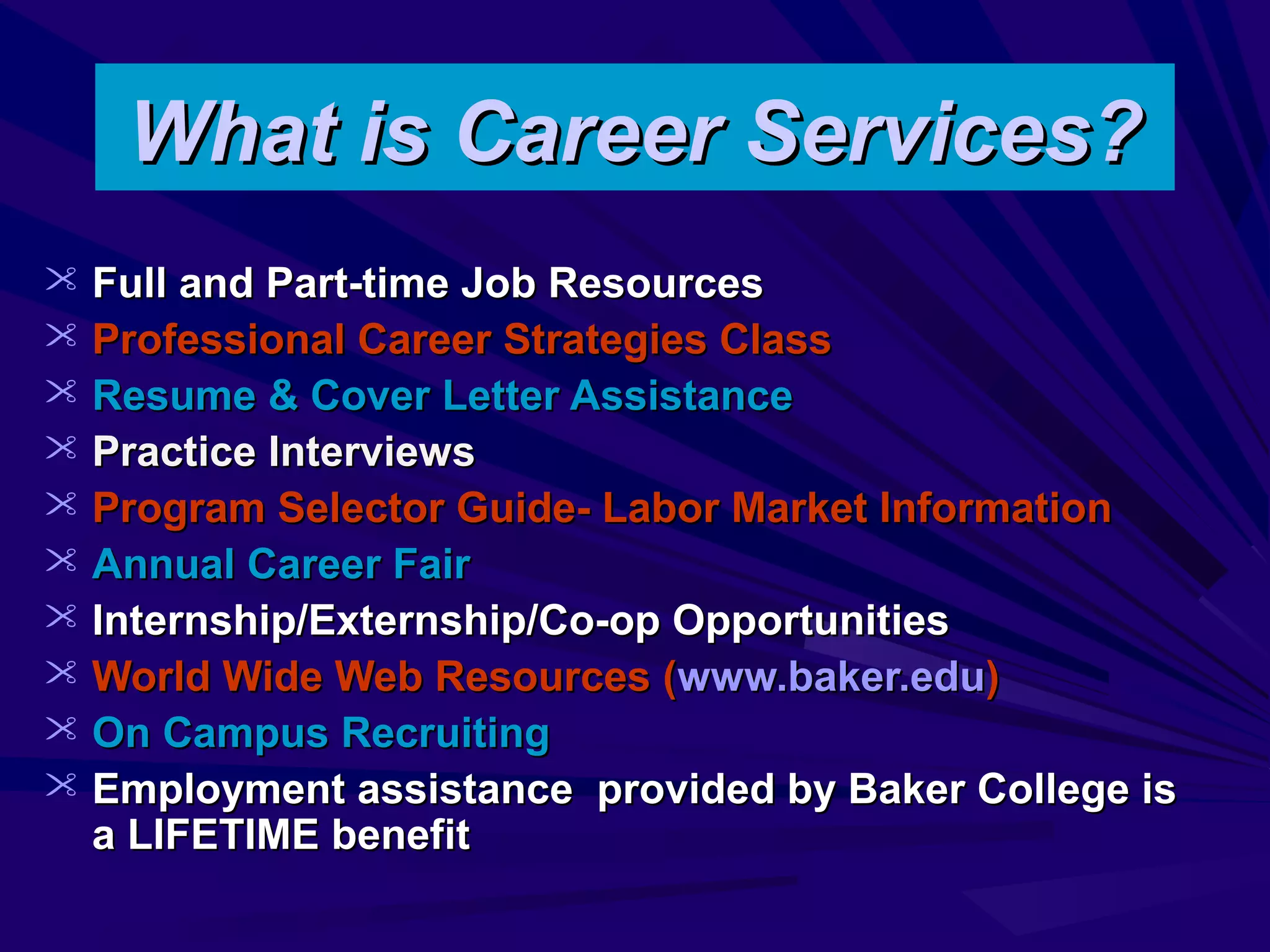 Career Services Presentation | PPT