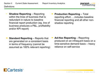 Cartesis Reporting Blue Print | PPT
