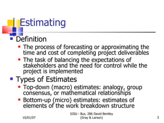 Estimating Time & Costs | PPT