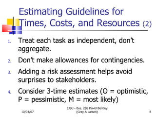 Estimating Time & Costs | PPT