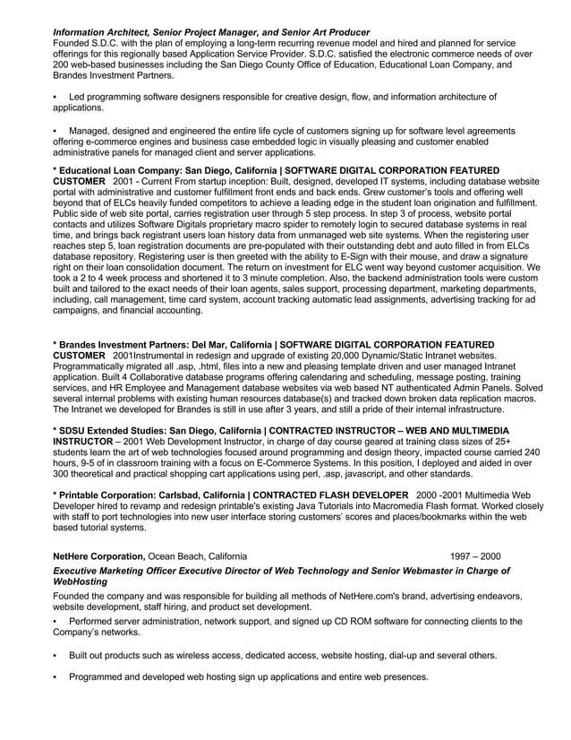 Chad Collins Professional Resume | RTF