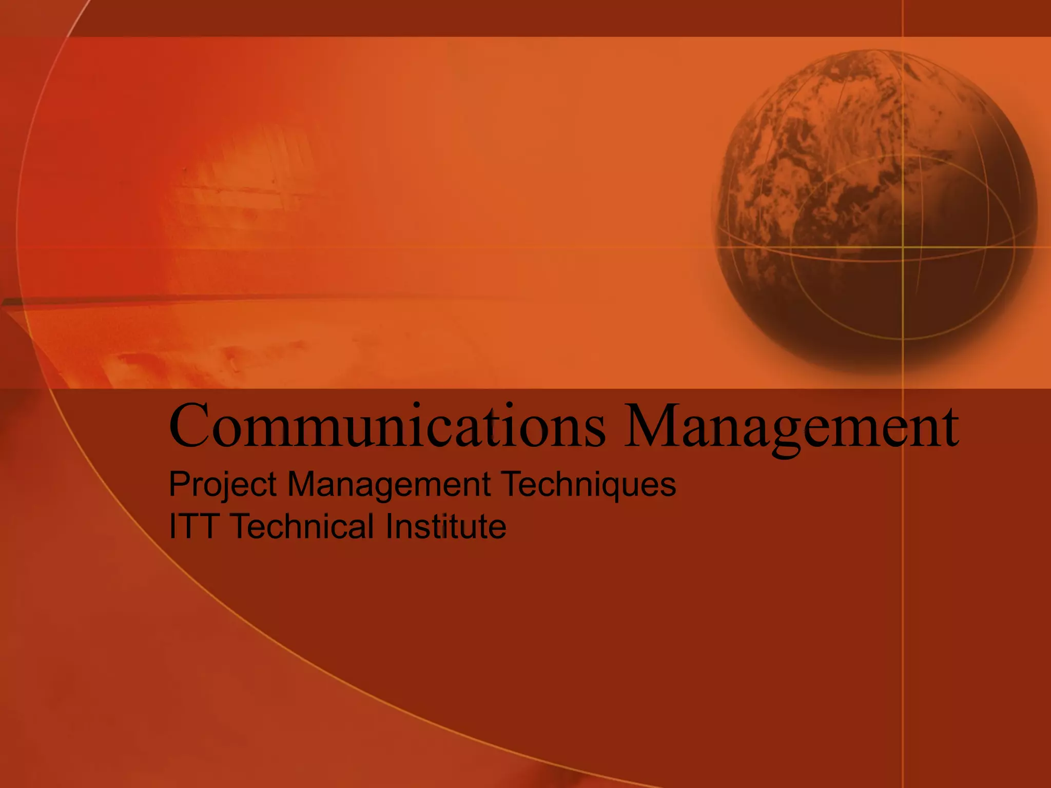 Communications Management Presentation | PPT
