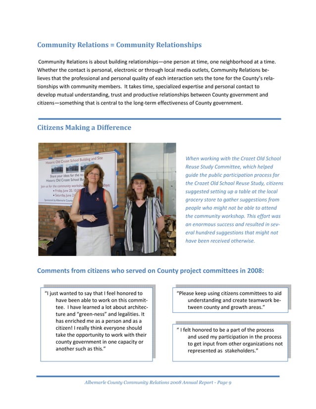 Community Relations Annual Report 2008 | PDF