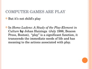 Computer Games For Children | PPT