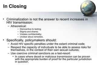 Criminalization and HIV | PPT