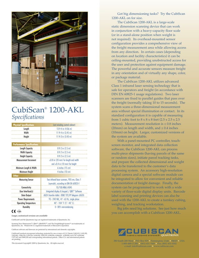 Cubi Scan 1200 AKL | PDF