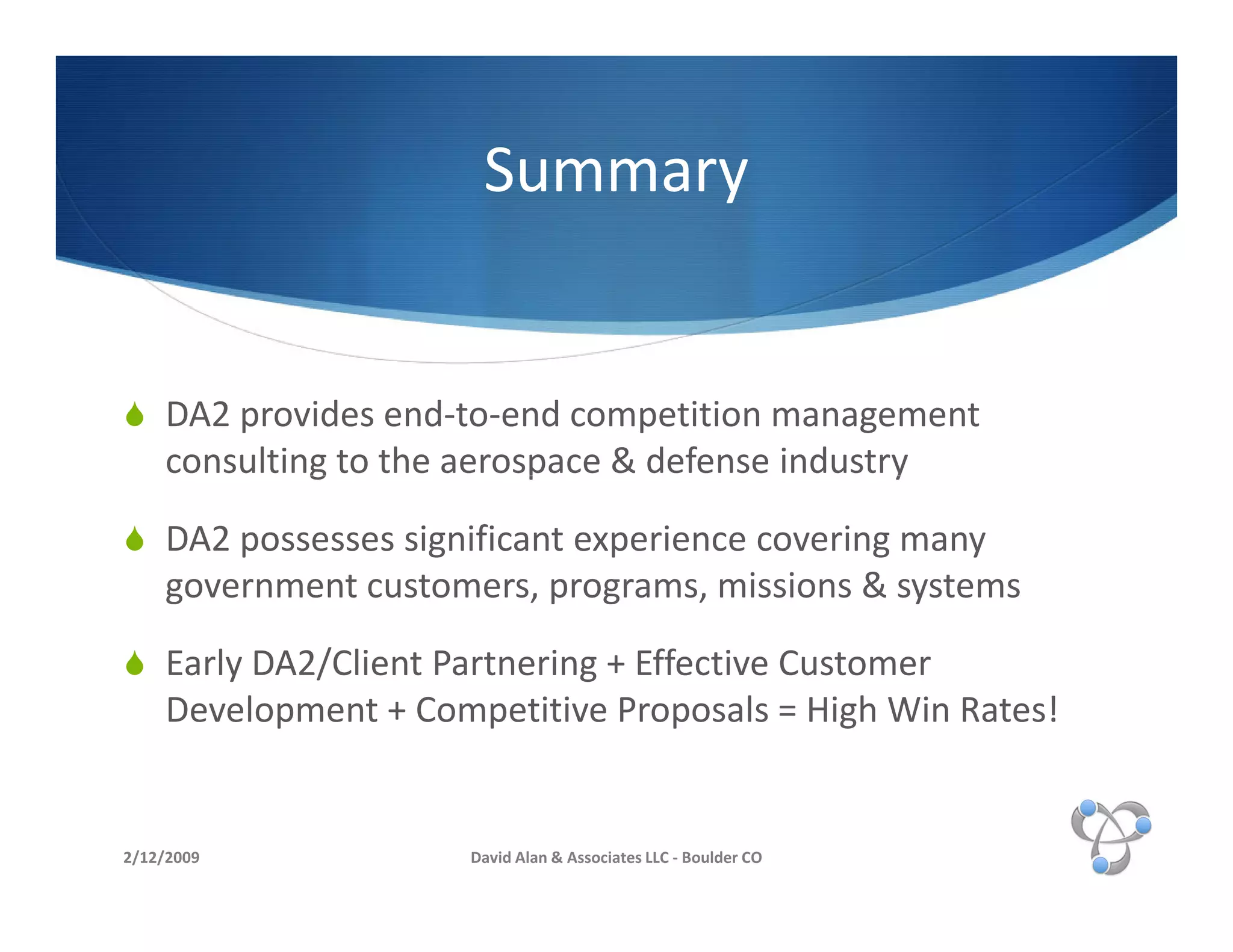 DA2 2009 Capabilities Presentation | PPT