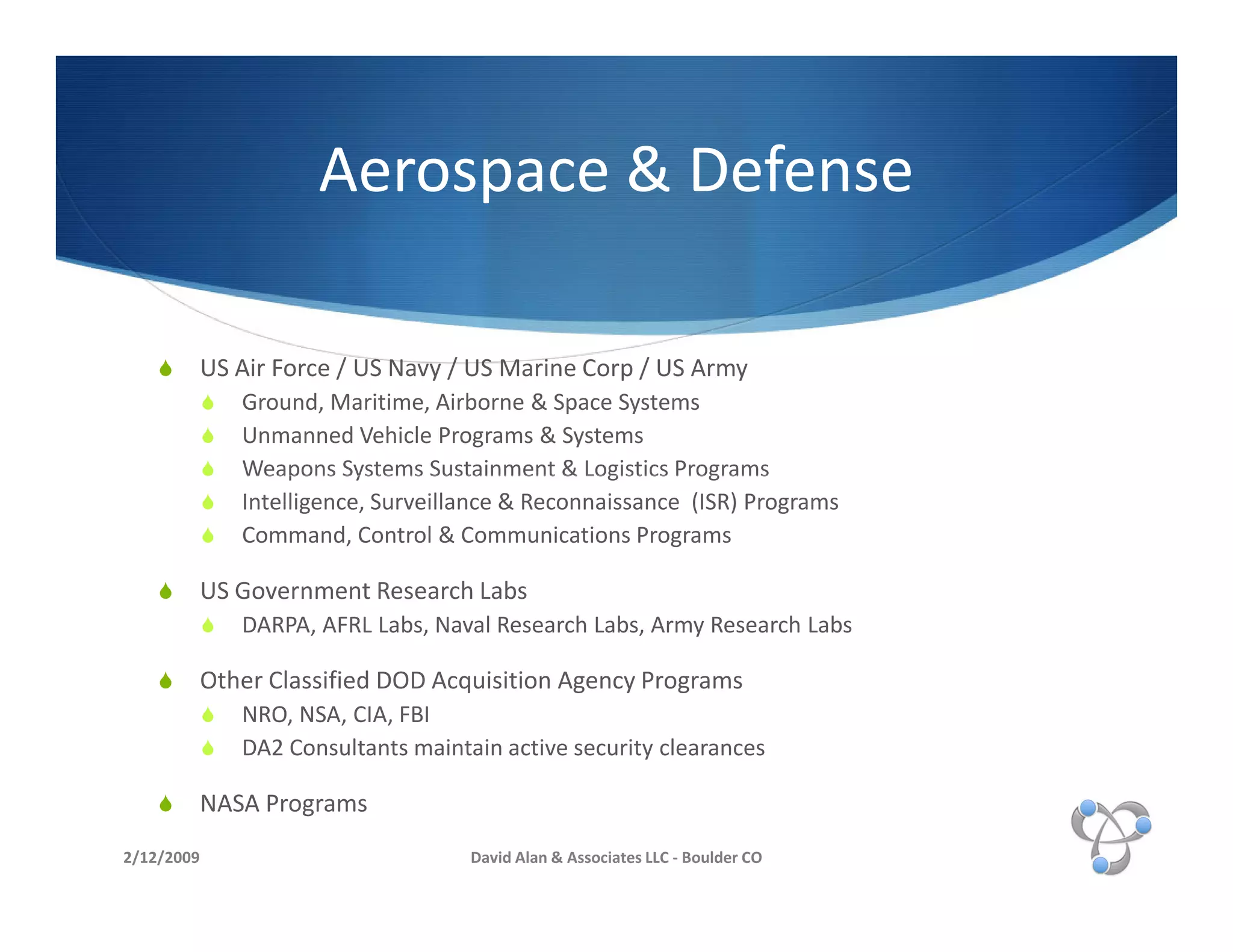 DA2 2009 Capabilities Presentation | PPT