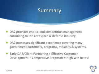Da2 2009 Capabilities Presentation[1] | PPT | Defense Industry | Industries