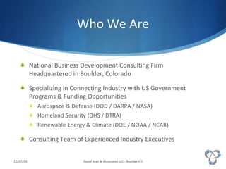 Da2 2009 Capabilities Presentation[1] | PPT | Defense Industry | Industries