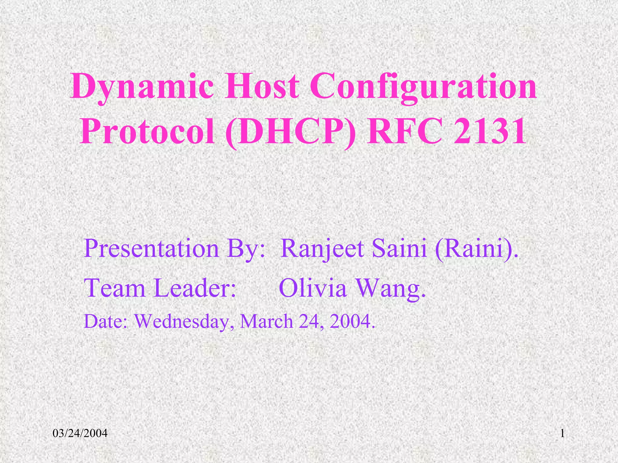 DHCP Server & Client Presentation | PPT