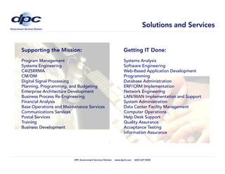 DPC DoD Capabilities 2008 | PPT