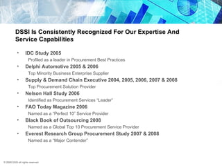 Dssi Source To Pay Services 2009 | PPT | Business | Business and Finance