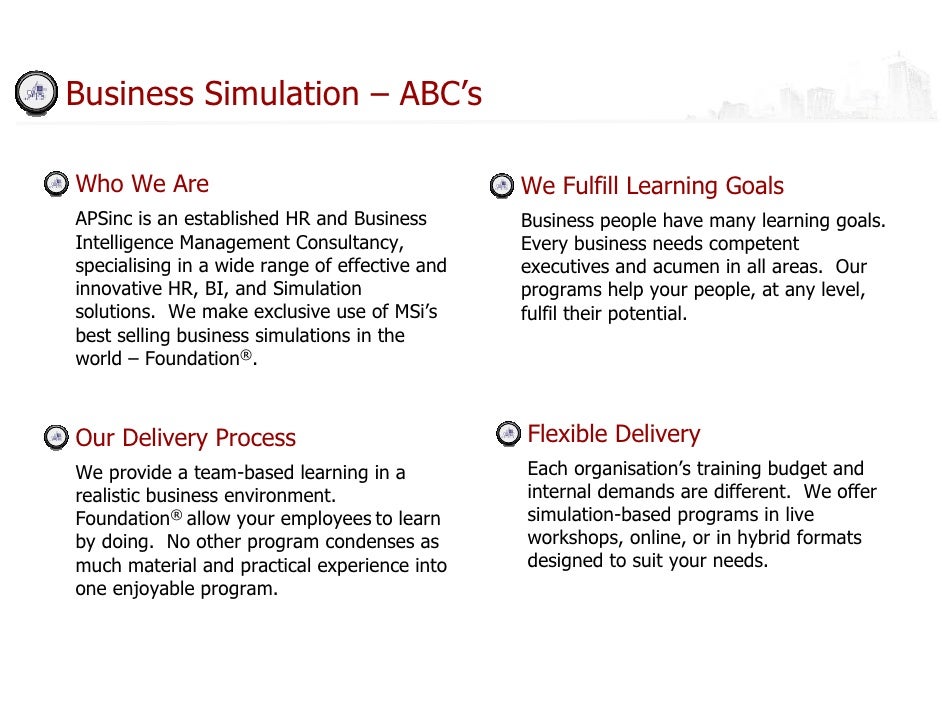 Dashboard Business Simulation Deck
