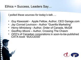 Ethics Leadership And Success | PPT
