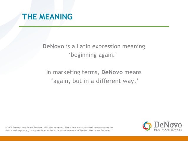DeNovo Healthcare Services Power Point