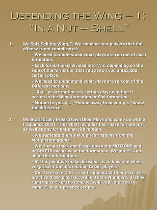 Defending The Wing T Offense | PPT