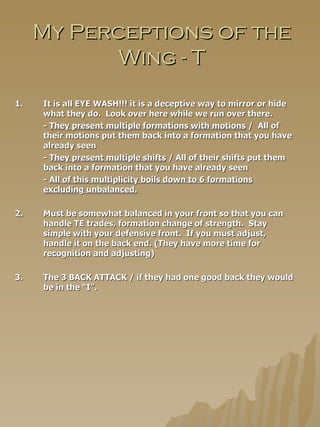 Defending The Wing T Offense | PPT