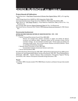 Derek Rubinoff Resume 01 2009 | PDF