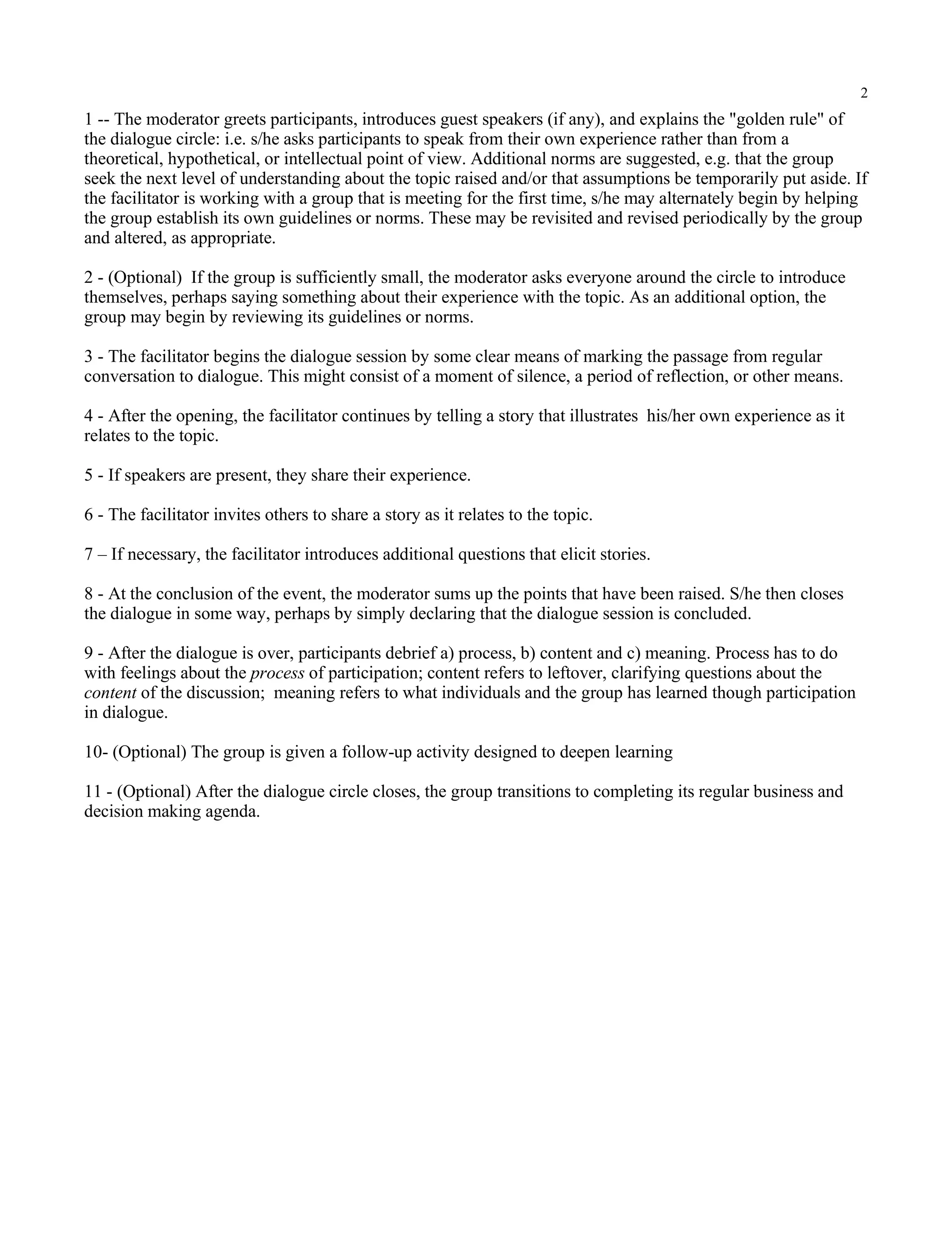 Dialogue Circle Method | DOC