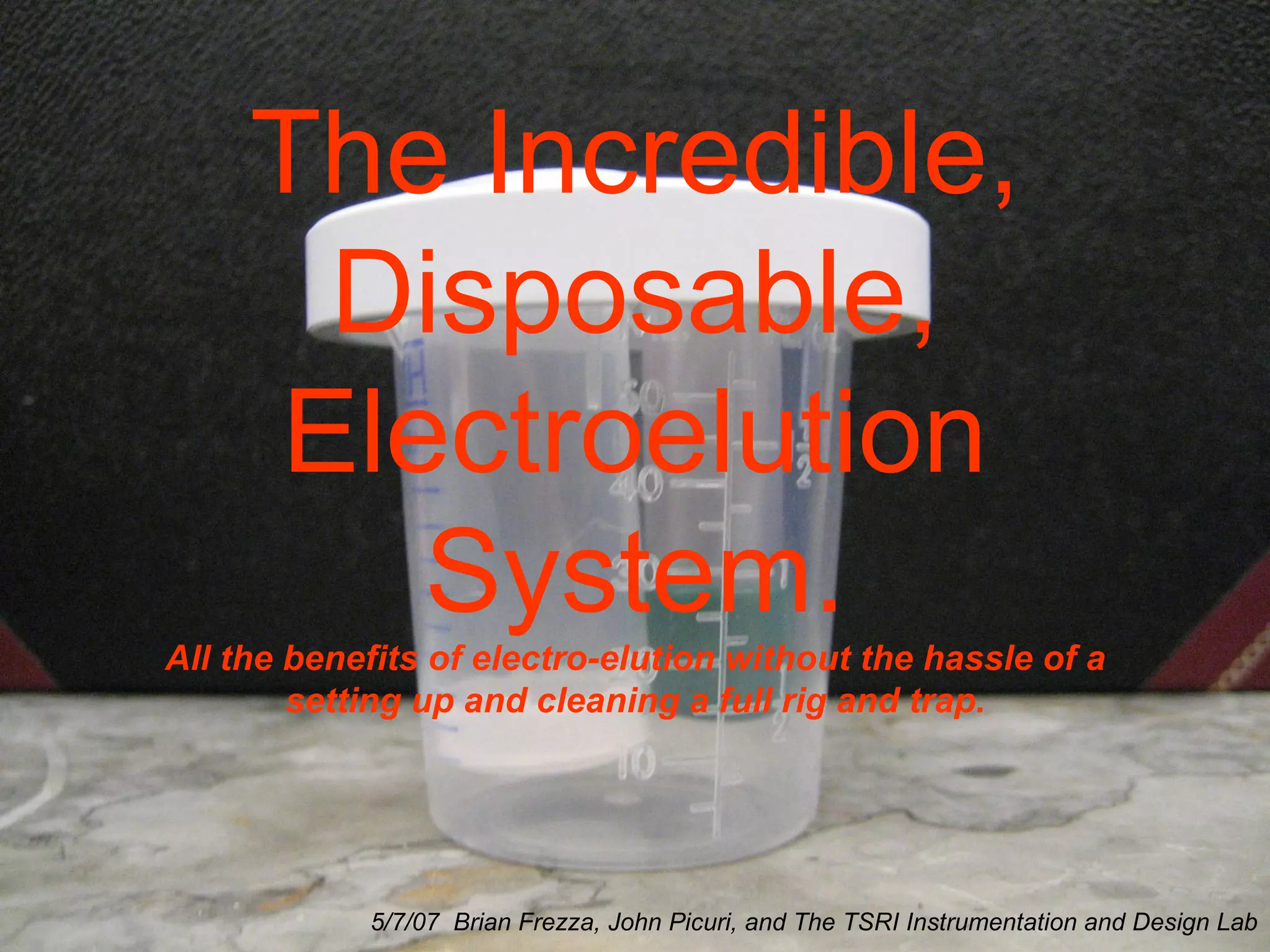 Disposable Electroelution System | PPT
