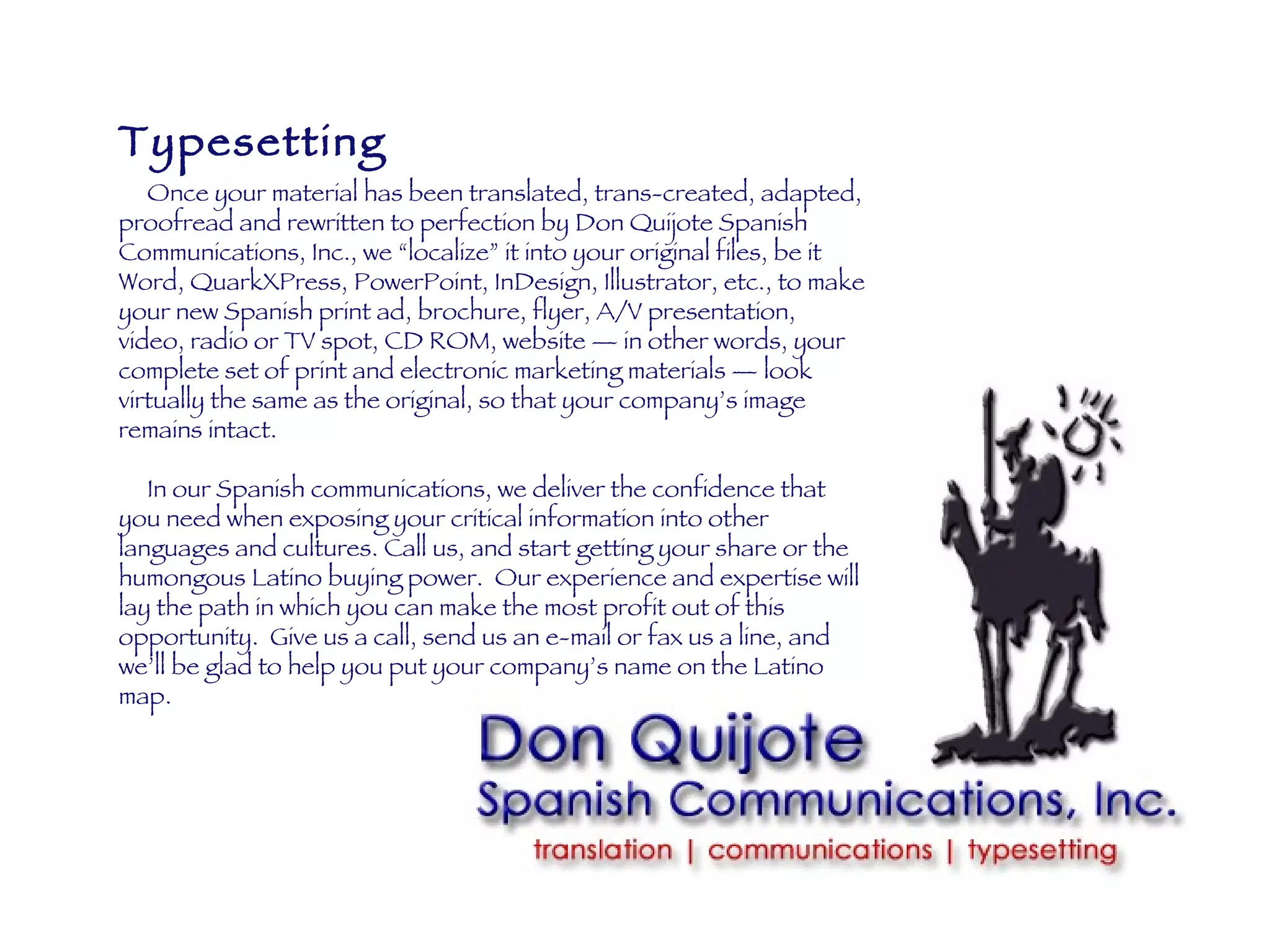 Don Quijote Advertising, Inc. | PPT