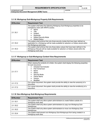 Edm Requirements Specification Sample | DOC