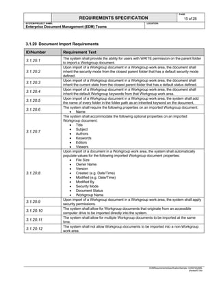 Edm Requirements Specification Sample | DOC