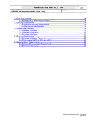 Edm Requirements Specification Sample | DOC