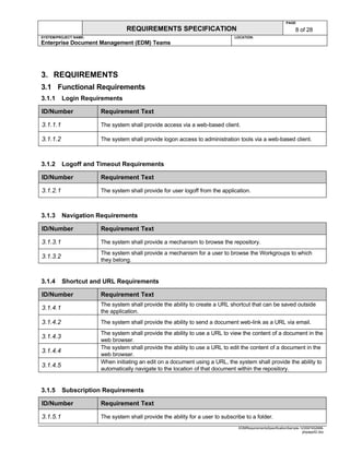 Edm Requirements Specification Sample | DOC