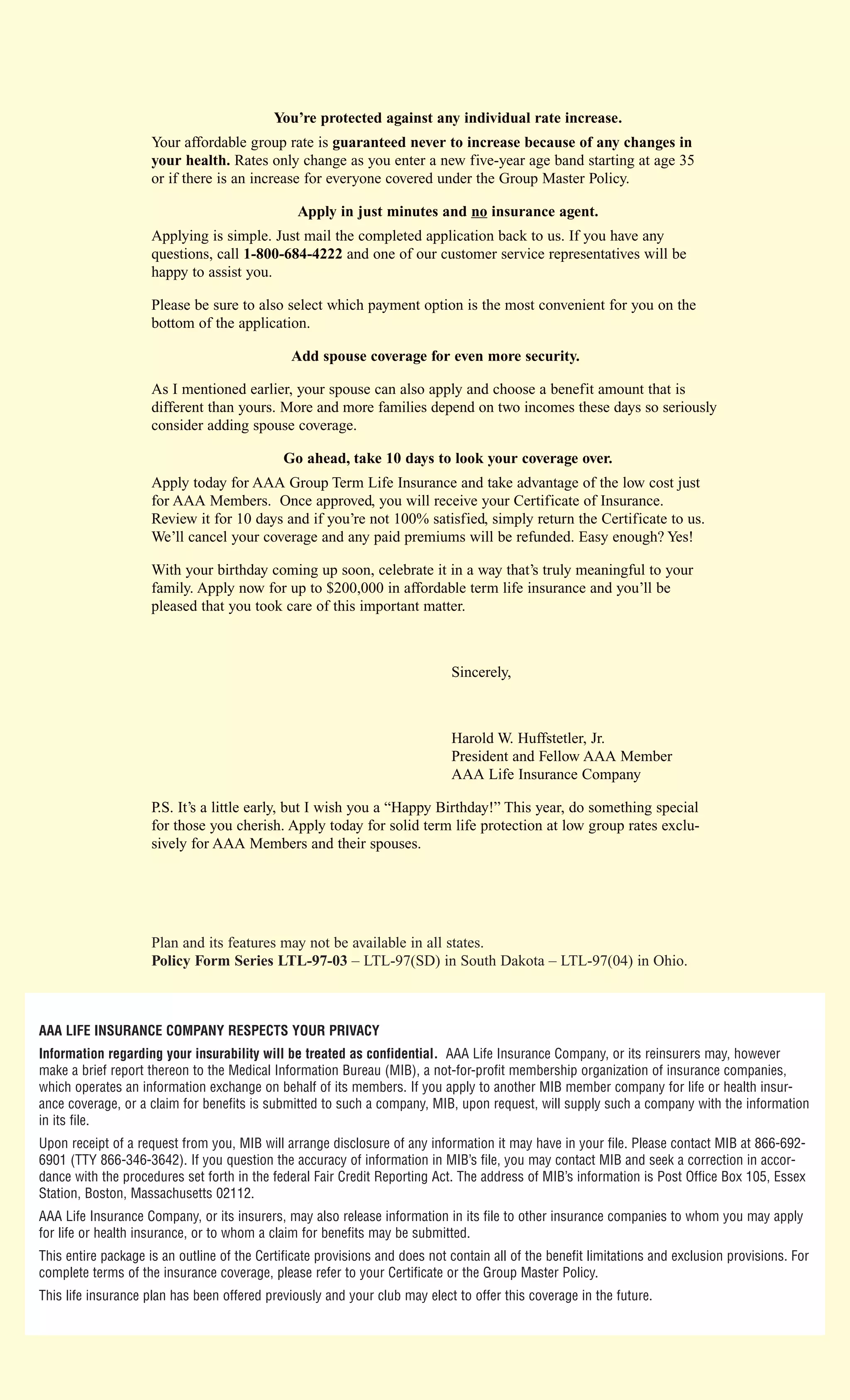 AAA Life Insurance Direct Mail | PDF