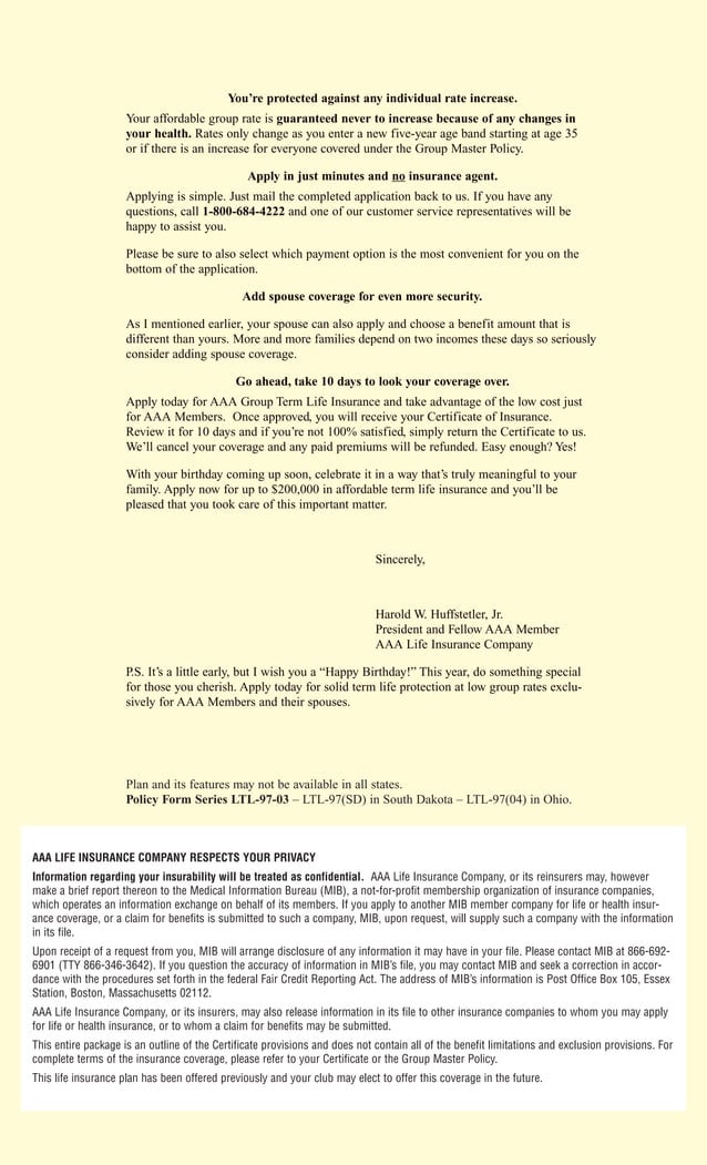 AAA Life Insurance Direct Mail | PPT