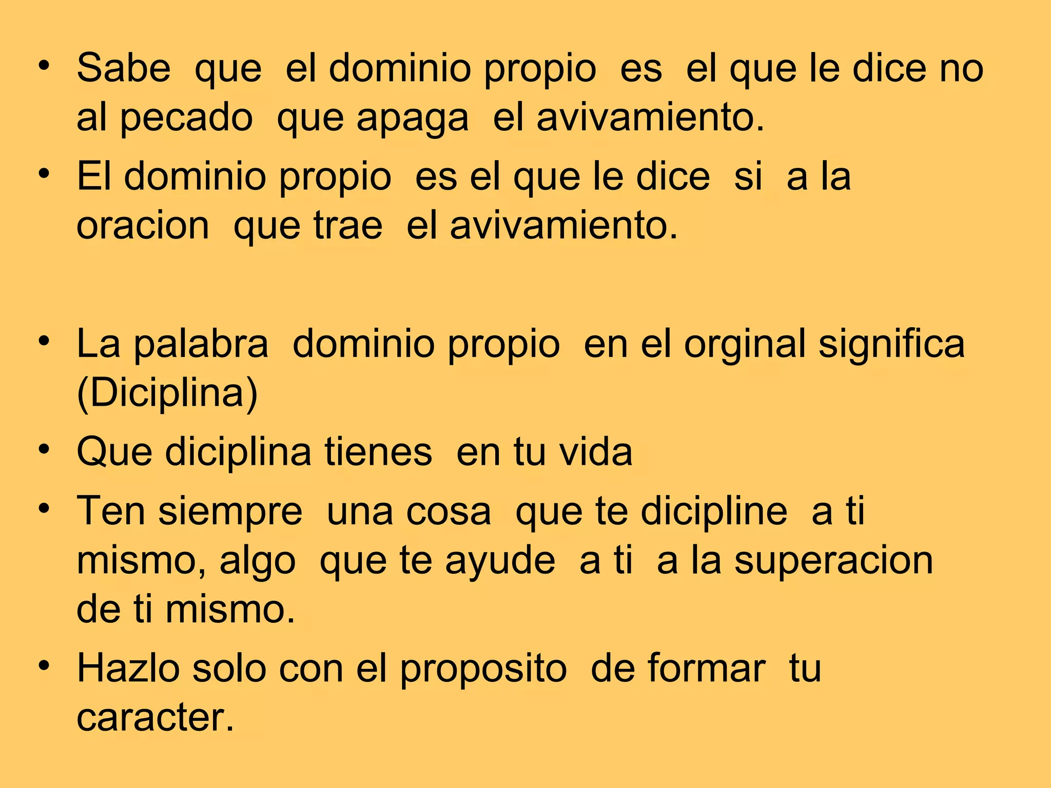 El Poder De El Dominio propio | PPT