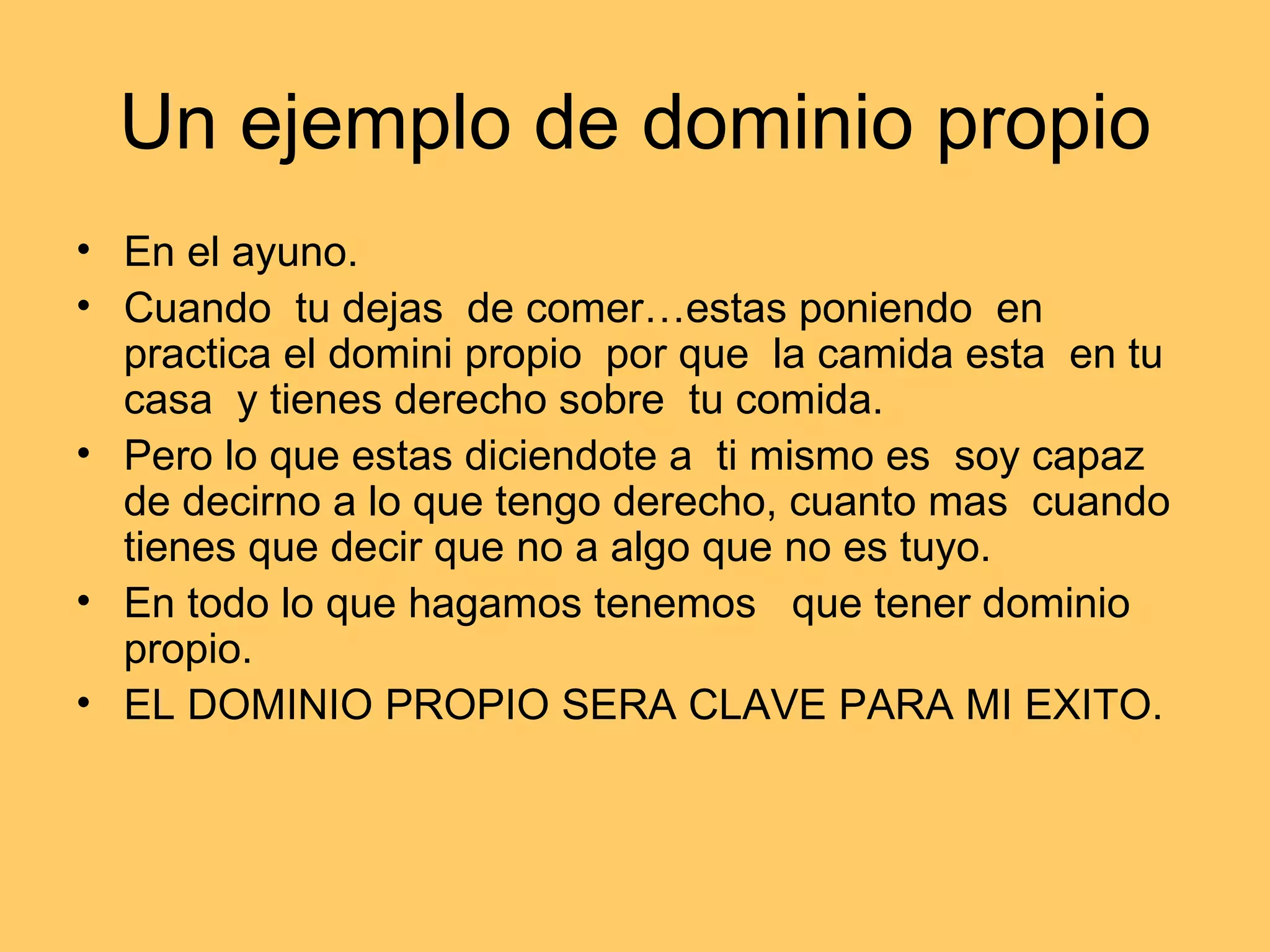 El Poder De El Dominio propio | PPT