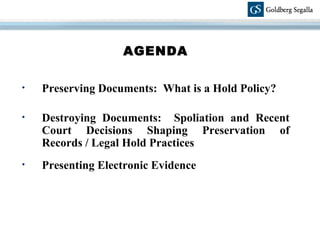 Electronic Document Retention And Legal Holds | PPT