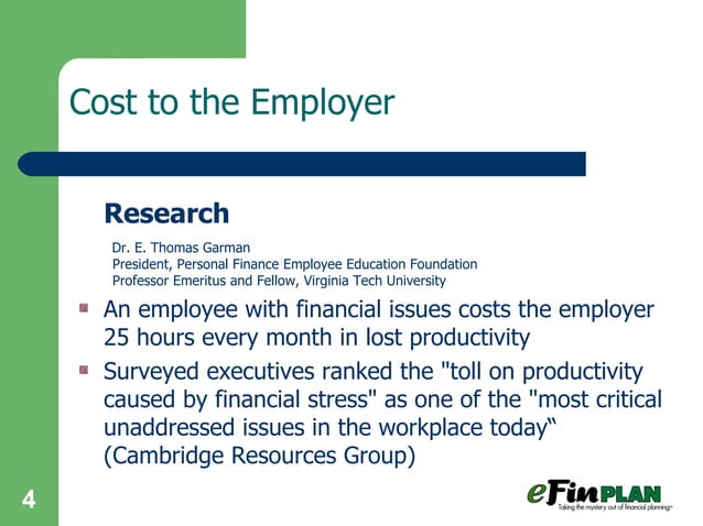 Employee Financial Wellness | PPT | Financial Planning | Personal Finance