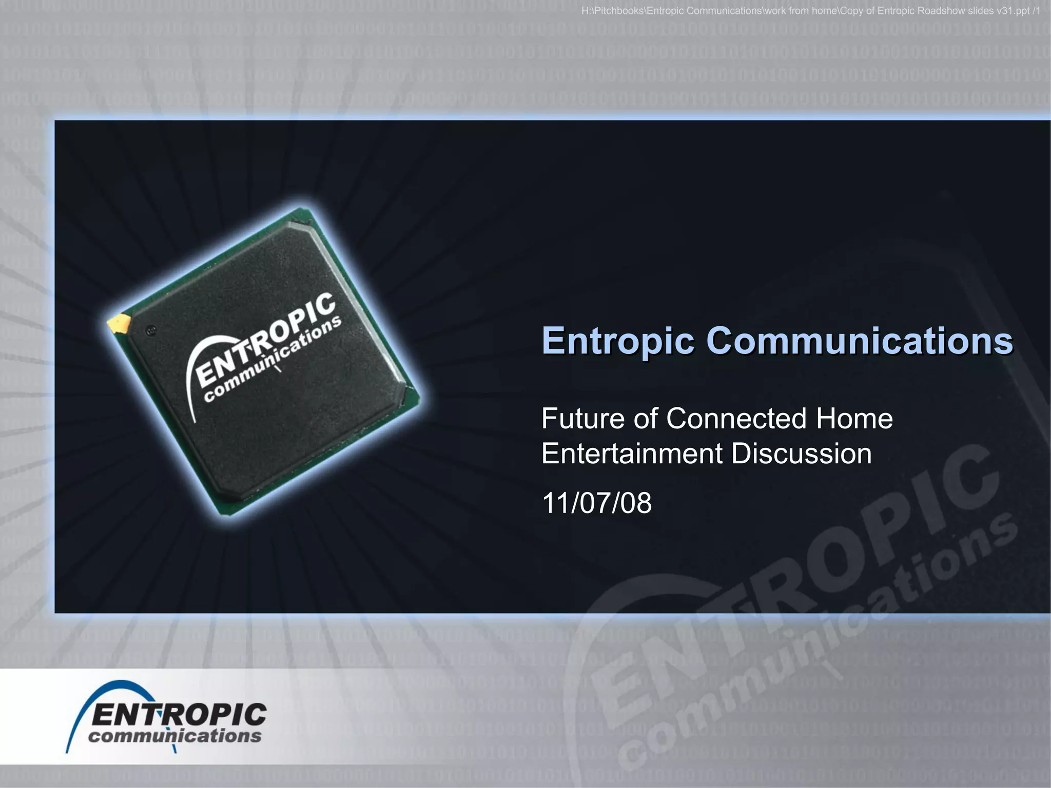 Entropic Digital Living | PPT